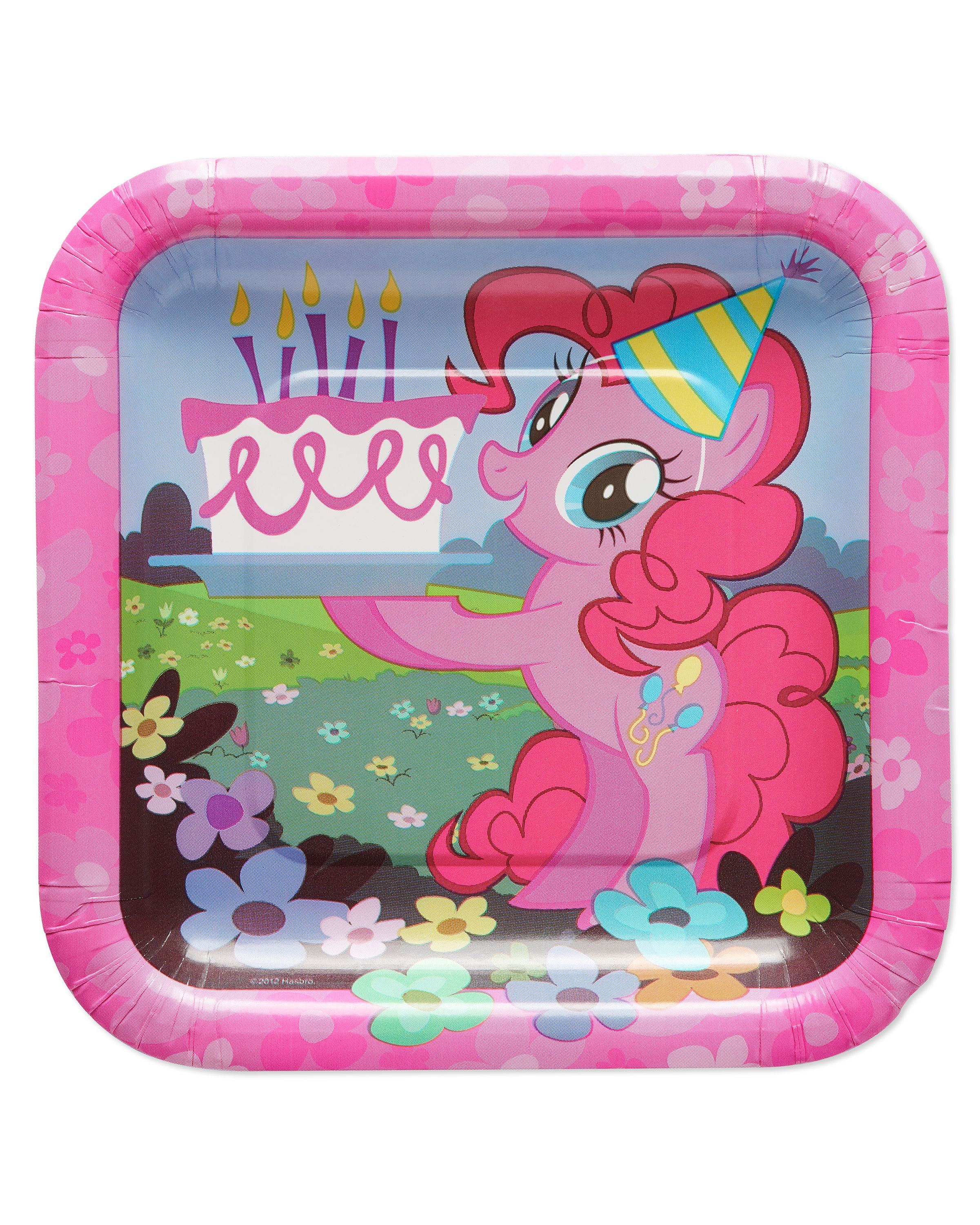 American Greetings My Little Pony Pink Paper Dessert Plates, 7" x 7 ...