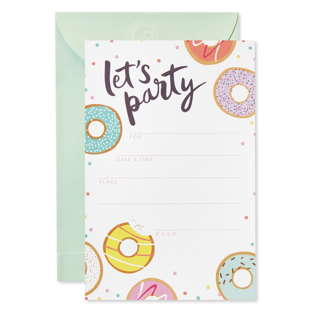 American Greetings Party Invitations with Envelopes, Doughnuts, Let's ...