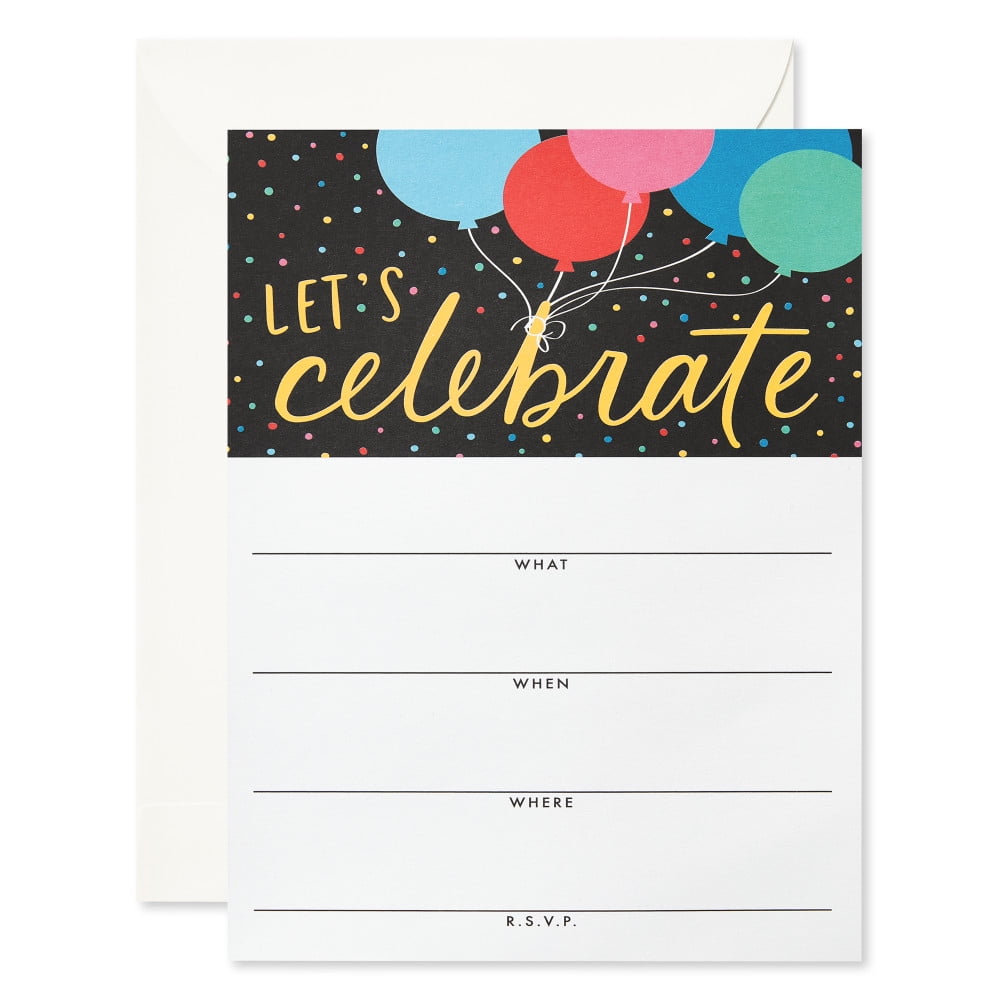 American Greetings Party Invitations with Envelopes, Let's Celebrate ...
