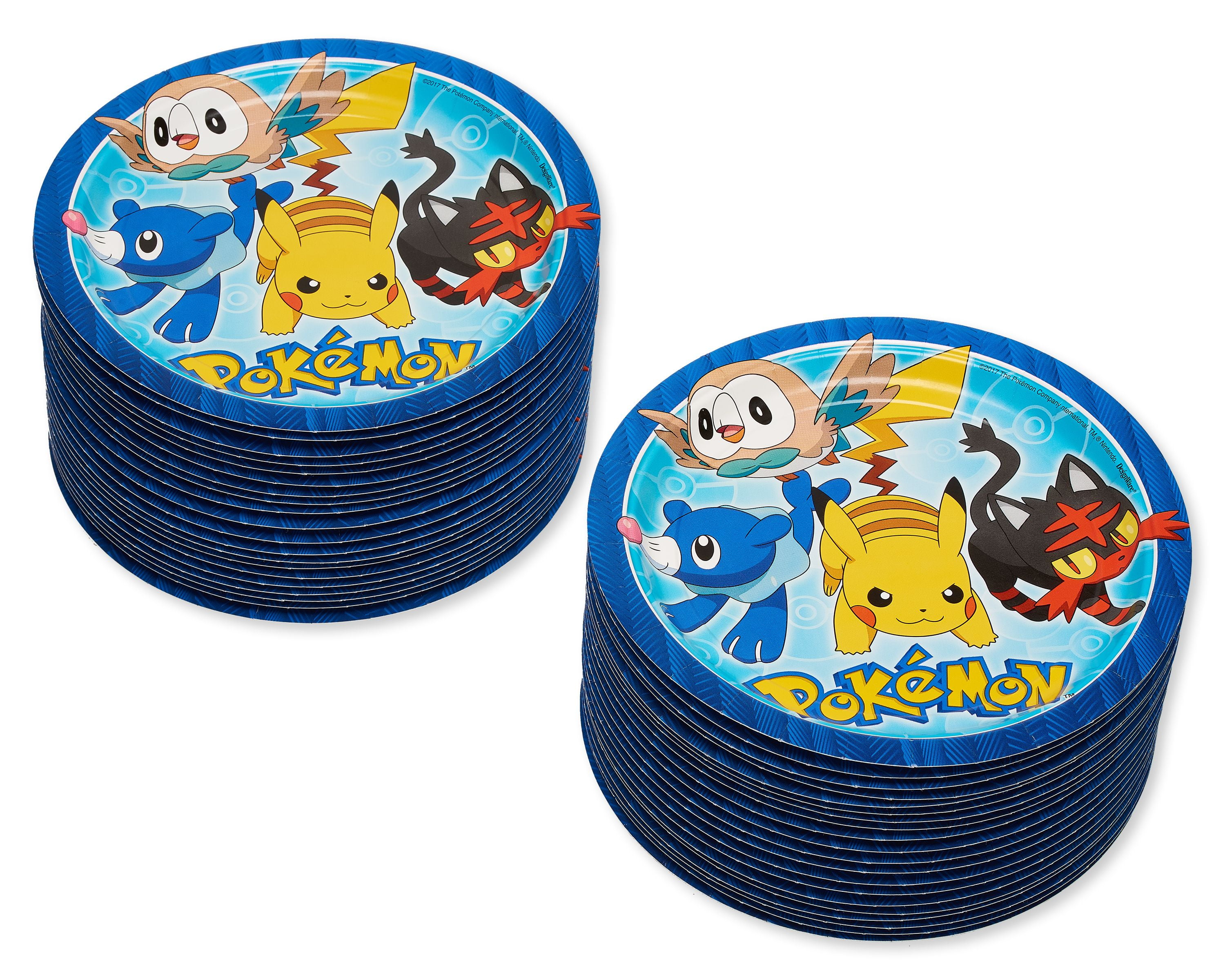 American Greetings Pokemon Blue Paper Dinner Plates, 40-Count - Walmart.com