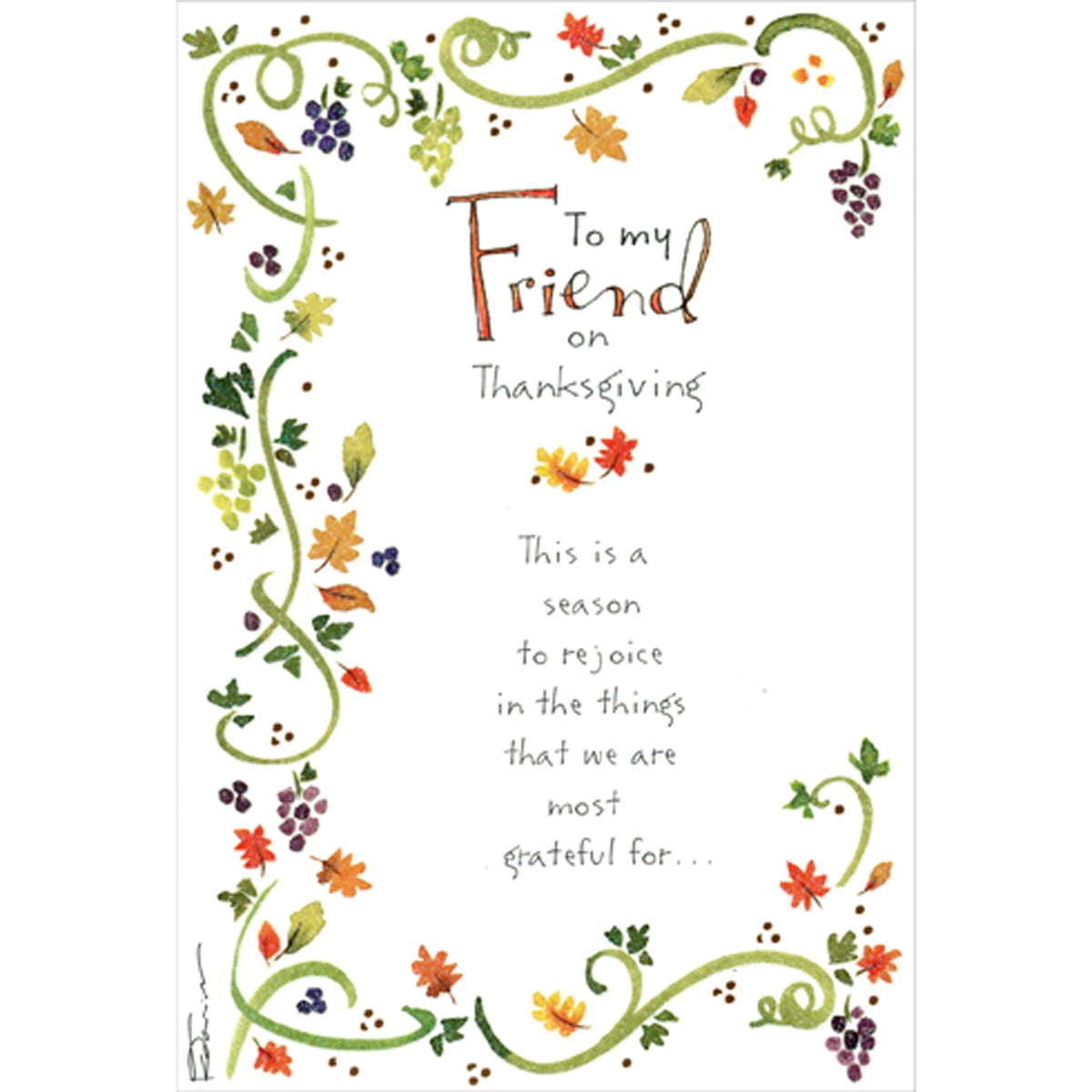 American Greetings Sparkling Swirls, Grapes and Leaves: Most Grateful ...