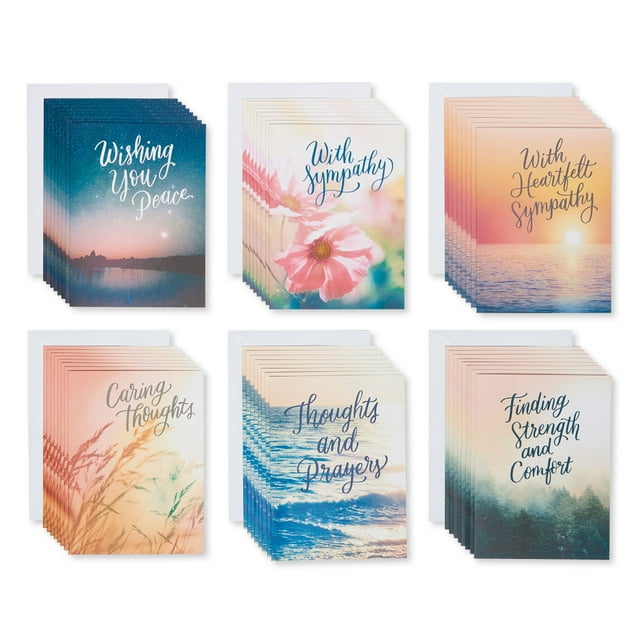 Bulk American Greetings Sympathy Card Set, Nature Inspired Assorted ...