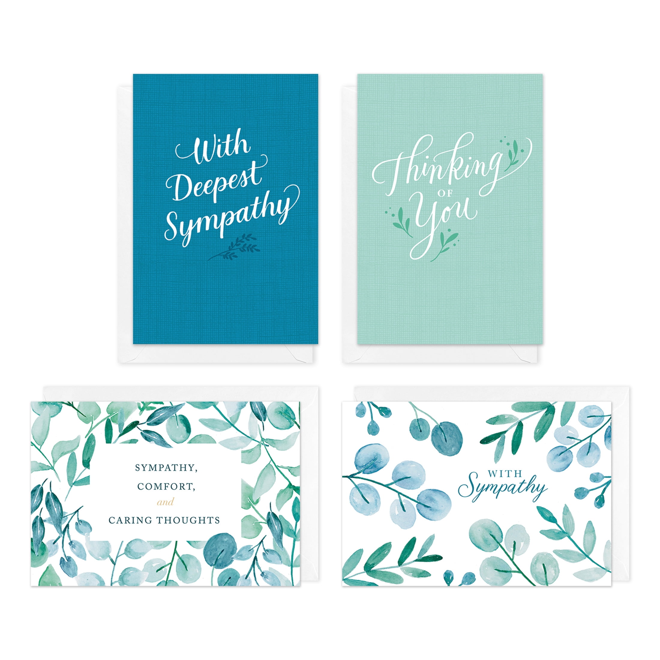 American Greetings Sympathy Card Bundle for Anyone, Blue Floral (4 ...