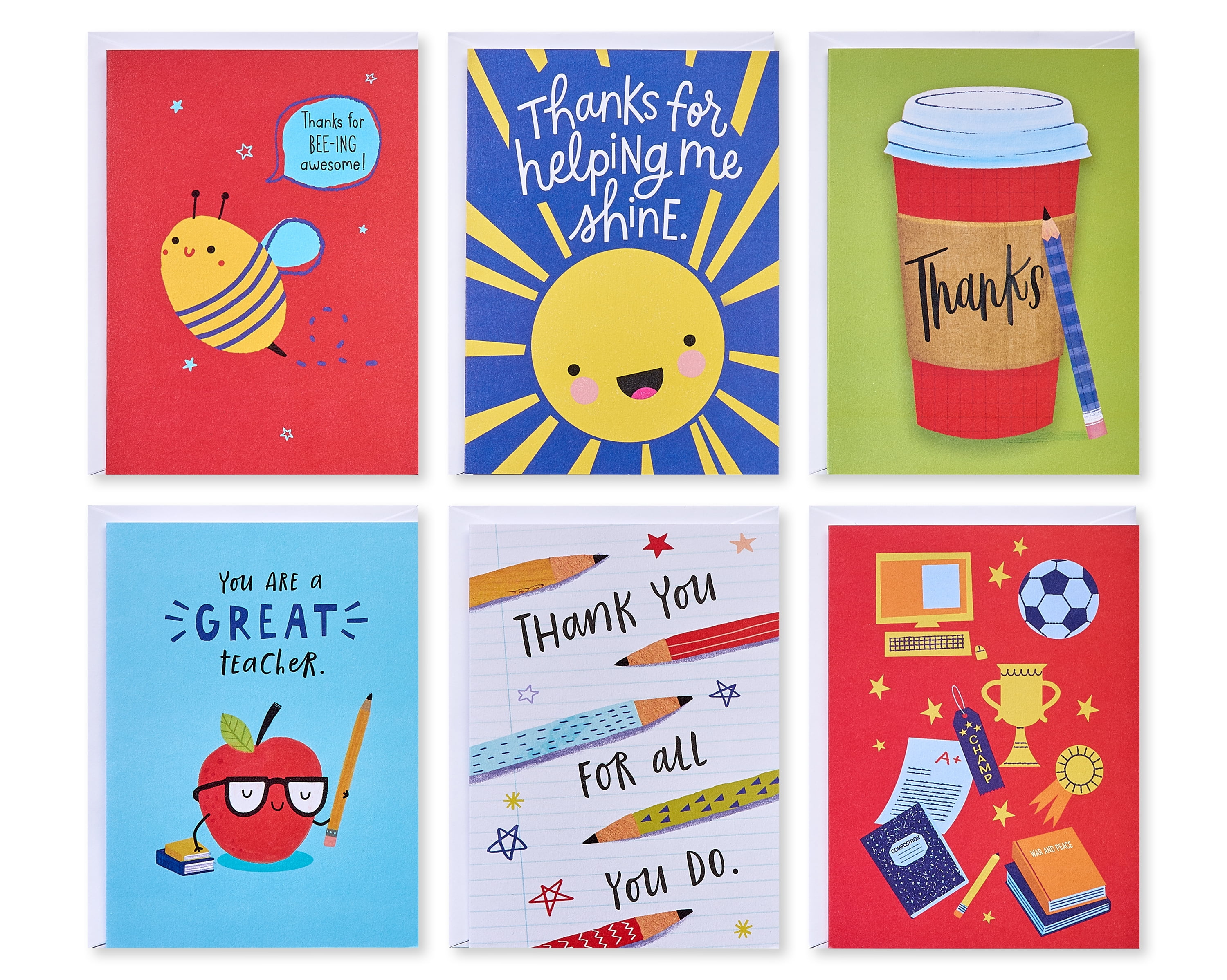American Greetings Teacher Thank You Cards with Envelopes, Teacher ...