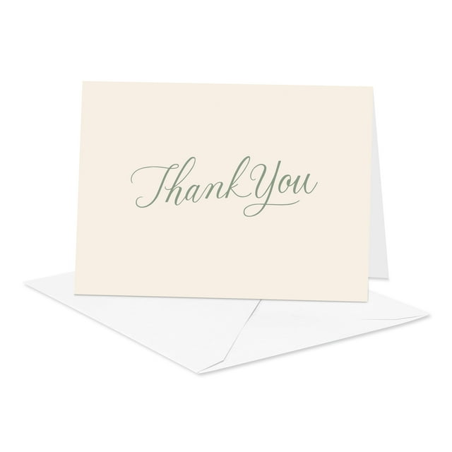 American Greetings Thank You Card Stationery Notes, Pink Script (50 ...