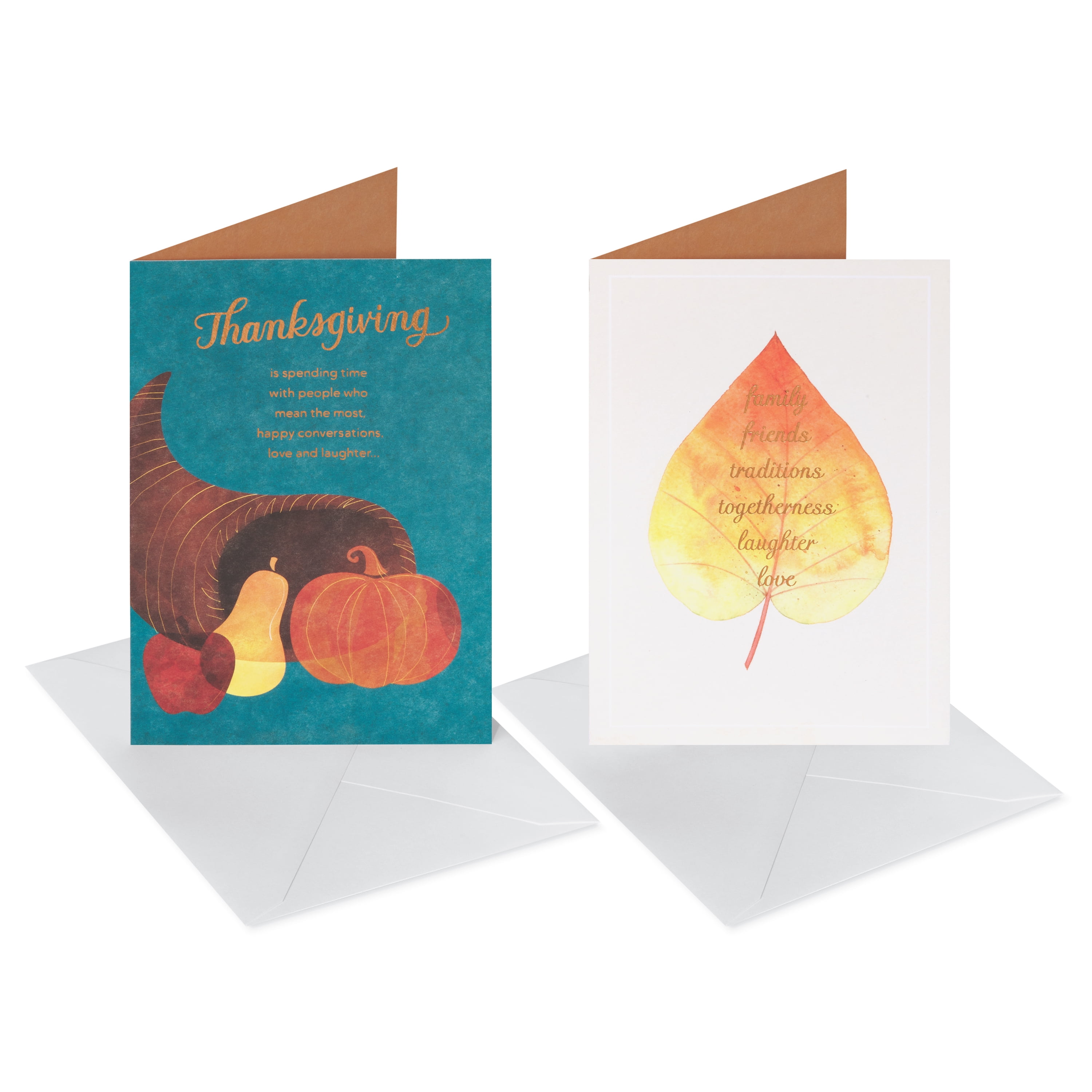 American Greetings Thanksgiving Cards, Giving Thanks (2 Designs, 6 ...