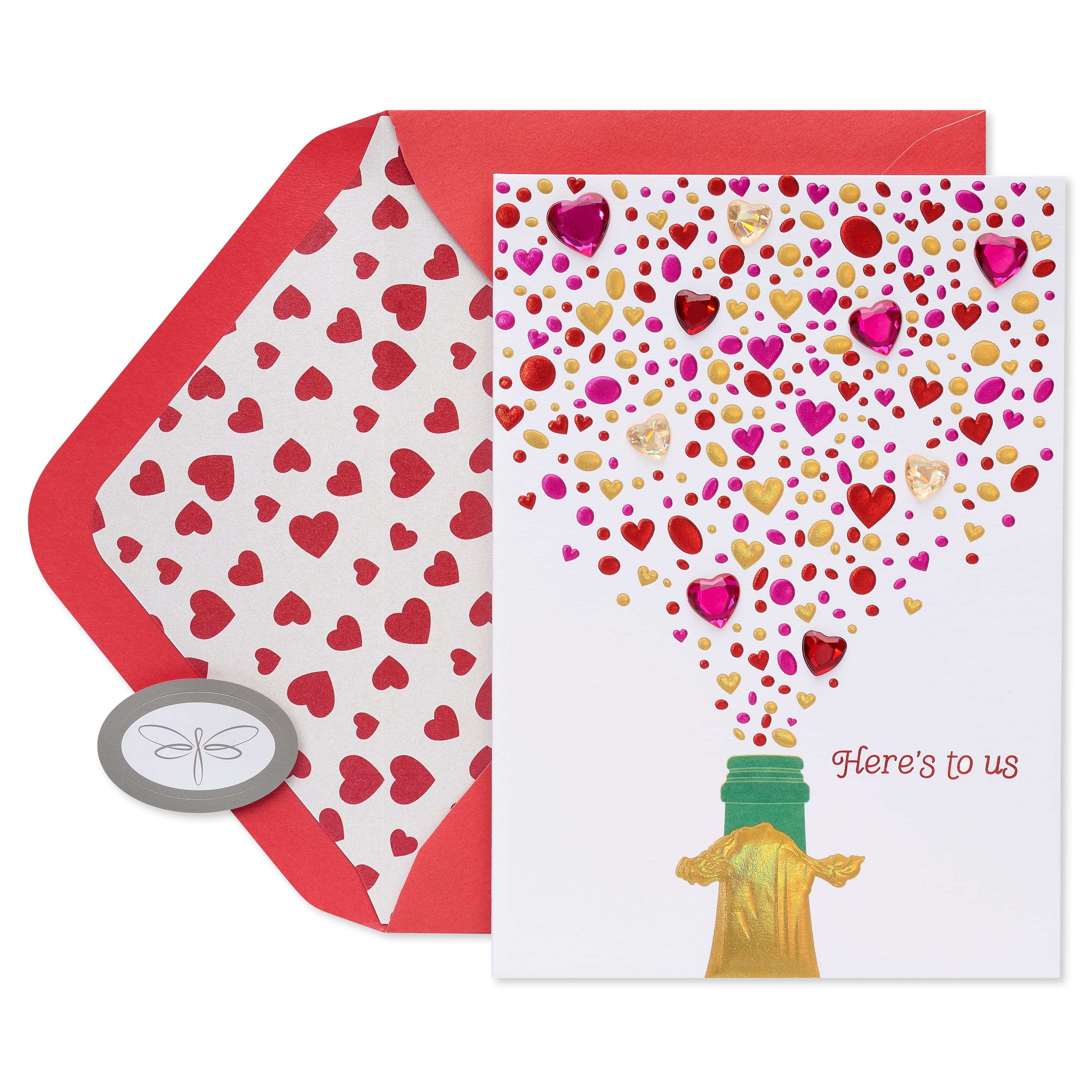 American Greetings Valentine's Day Card (Champagne Hearts) - Walmart.com