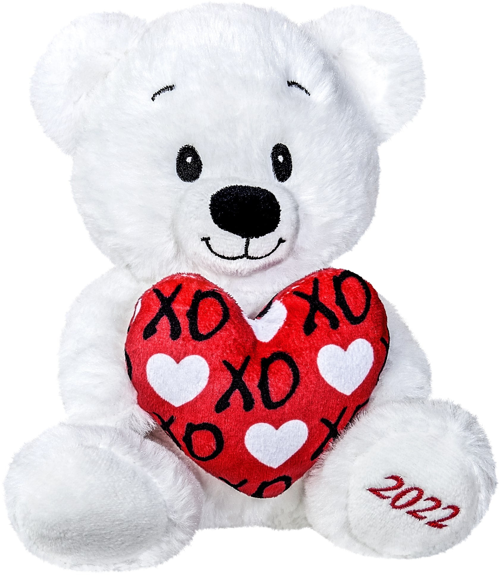 American Greetings Valentine's Day Plush, White Bear with Heart ...