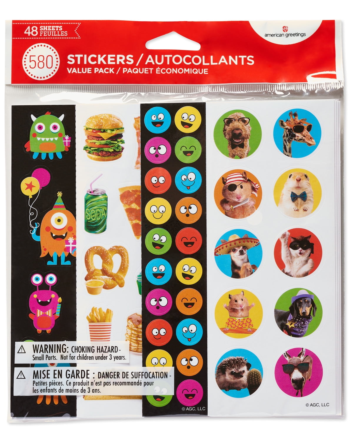 American Greetings Variety Stickers, Monsters, Icons, Food and Animals ...