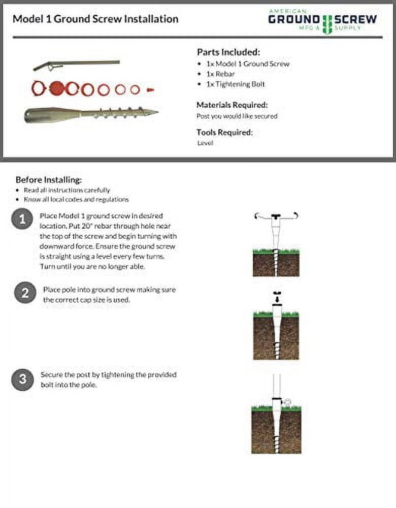 American Ground Screw Model 1 with Cap - Quick and Easy Pole Mounting ...