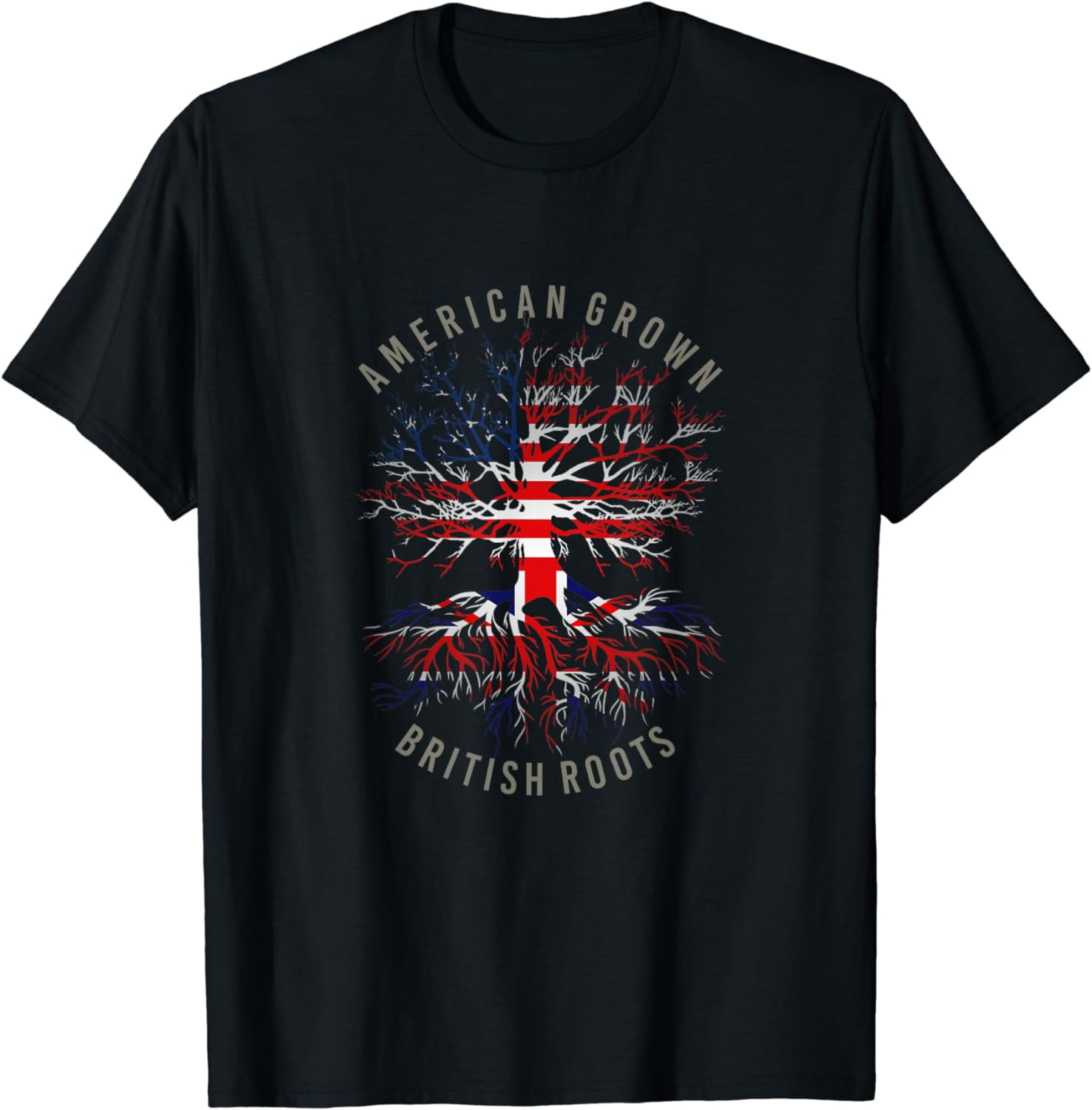 American Grown British Roots USA Great Britain Flag Heritage T-Shirt ...