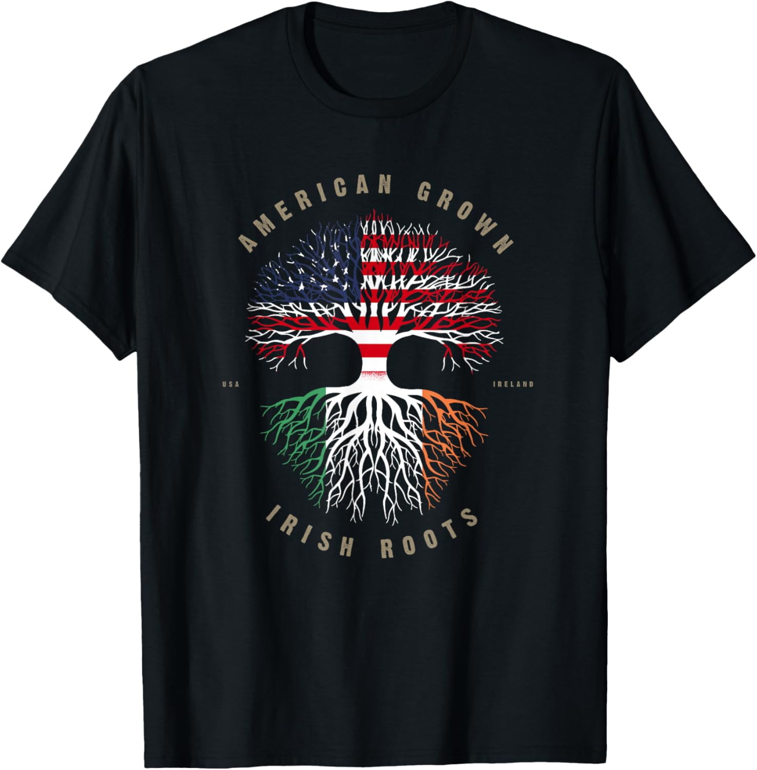 American Grown Irish Roots Ireland Flag T-Shirt - Walmart.com
