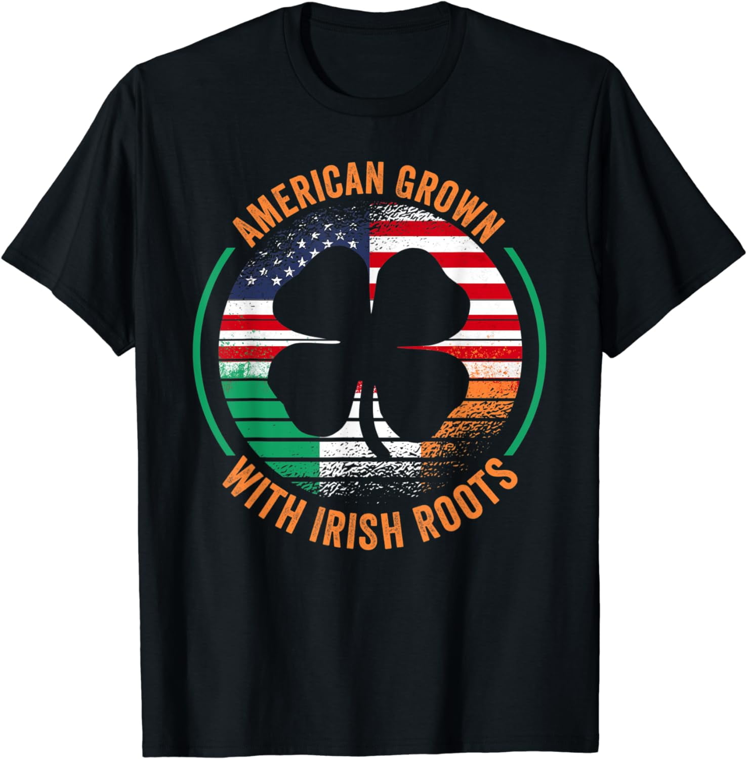 American Grown Irish Roots Irish American Flag T-Shirt - Walmart.com