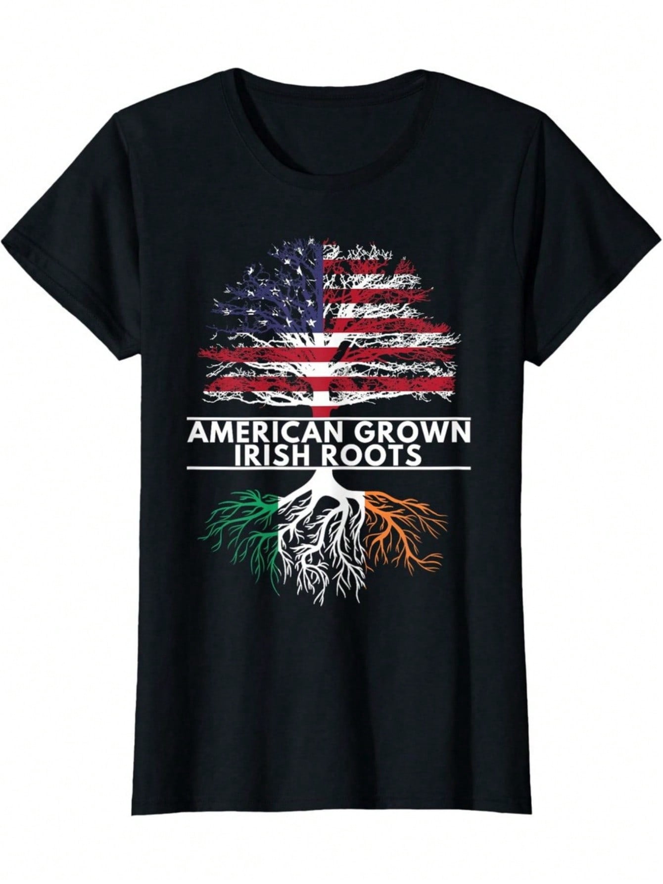 American Grown Irish Roots Women's Graphic T-Shirt, USA Ireland ...