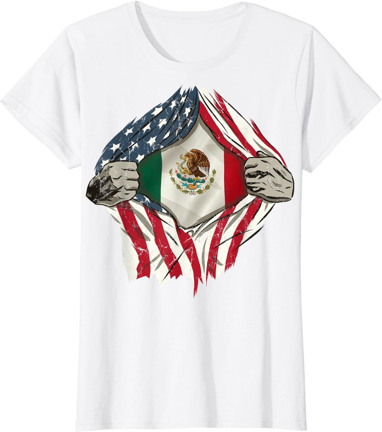 American Grown Mexican Roots Tee Funny USA Mexico Flag Love T-Shirt ...