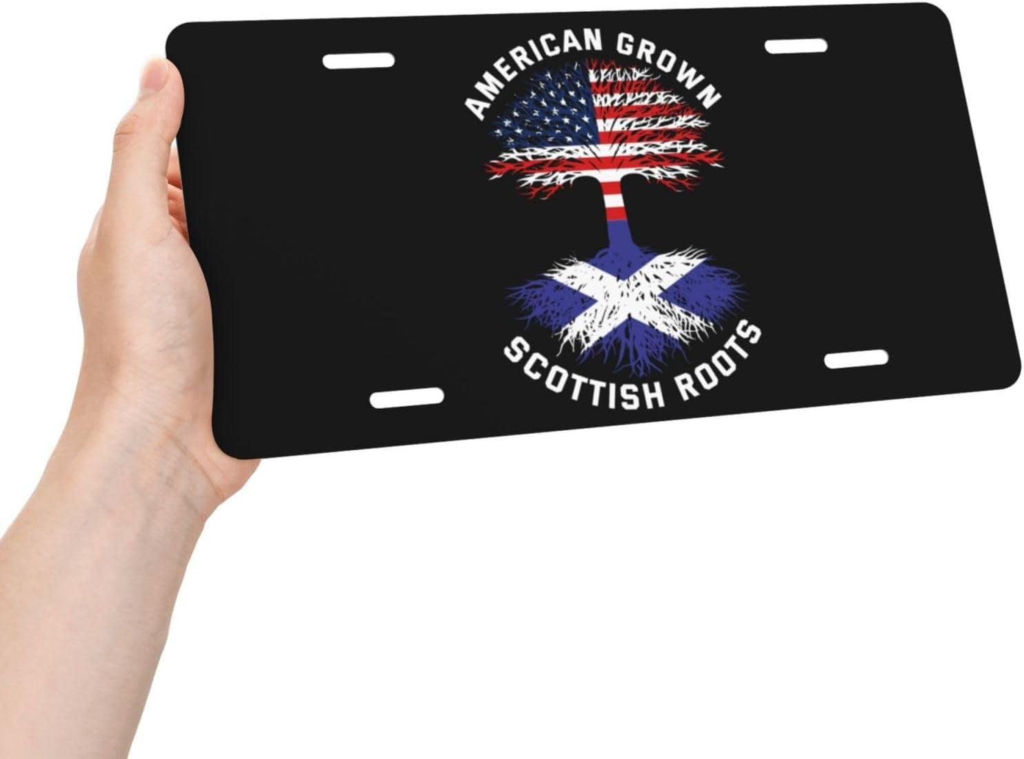 American Grown with Scottish Roots Scotland Flag License Plate ...
