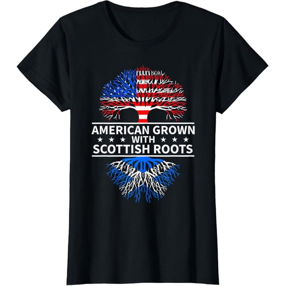 American Grown Scottish Roots Scotland T-Shirt - Walmart.com