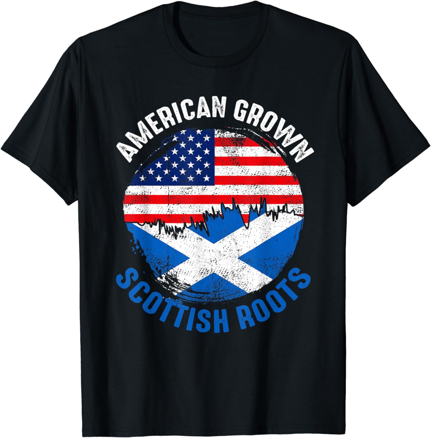American Grown Scottish Roots, Vintage Flags for Men Women T-Shirt - Walmart.com