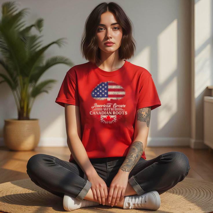 American Grown With Canadian Roots Flag T-Shirt, Sweatshirt, Hoodie ...