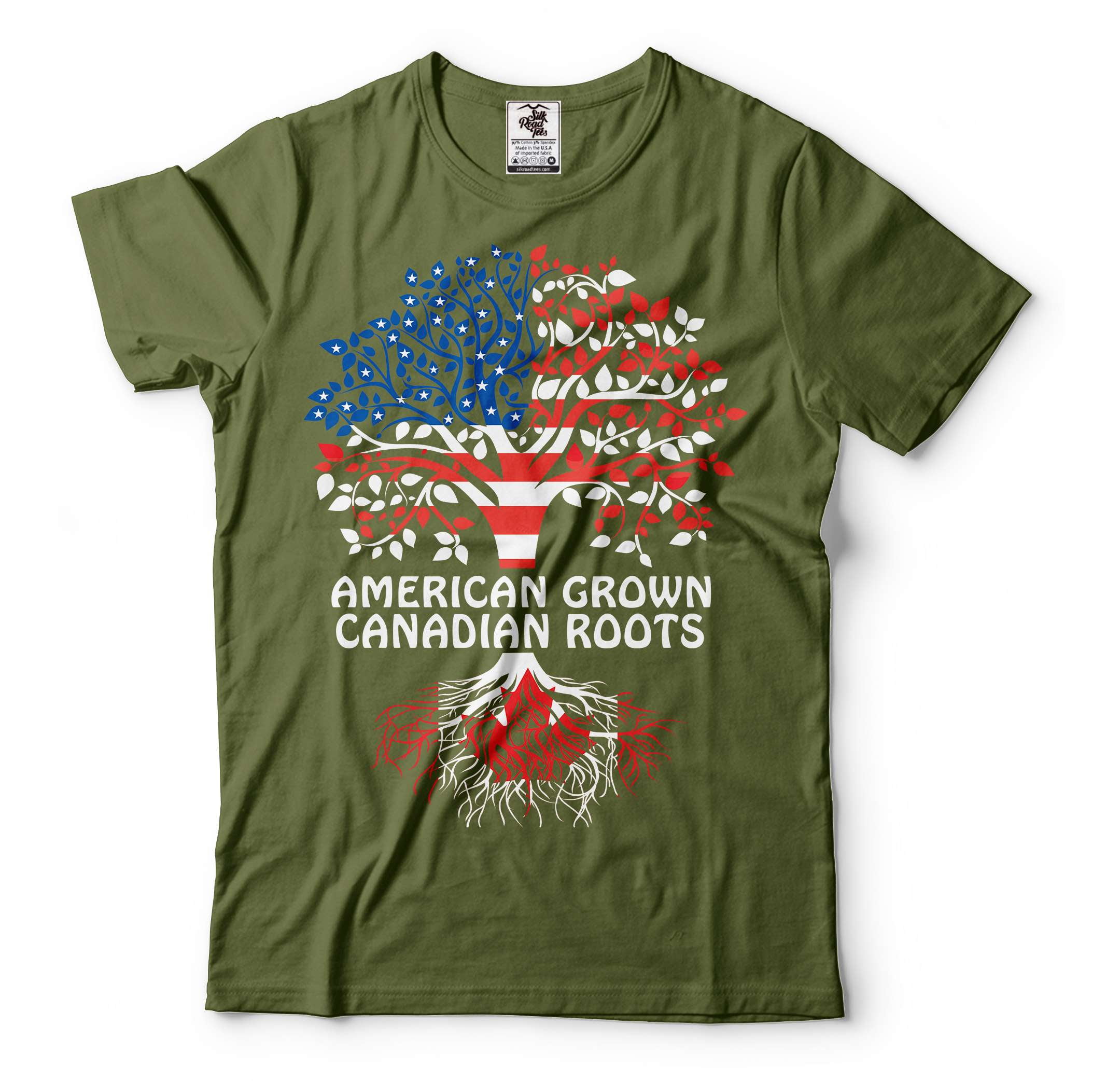 American Grown With Canadian Roots Shirt Canada Day Gift Canadian Gifts ...