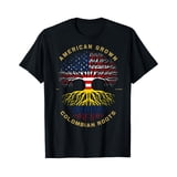 American Grown With Colombian Roots Tree USA Flag Gifts T-Shirt ...