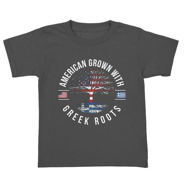 American Grown With Greek Roots Flags Tree Proud Toddler T-Shirt (Gray, 4T) - Walmart.com