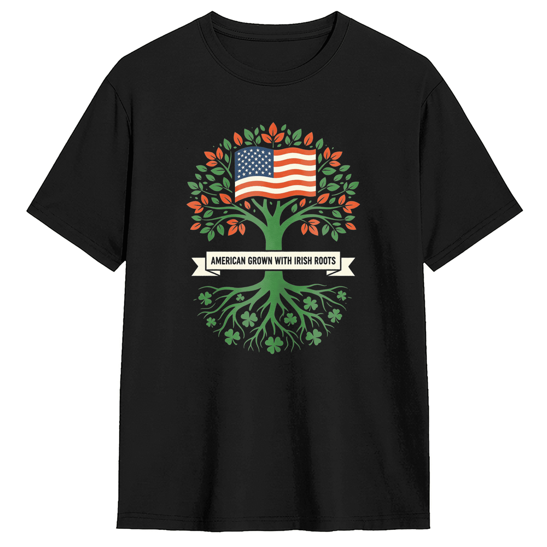 American Grown With Irish Roots Tree Flag Vintage Graphic Tee for Men ...