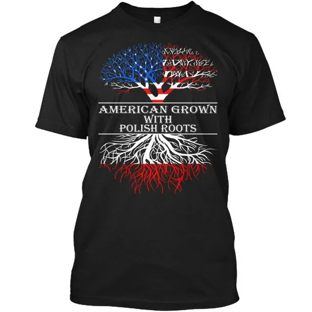 American Grown With Polish Roots T-Shirt Made in the USA Size S to 5XL - Walmart.com