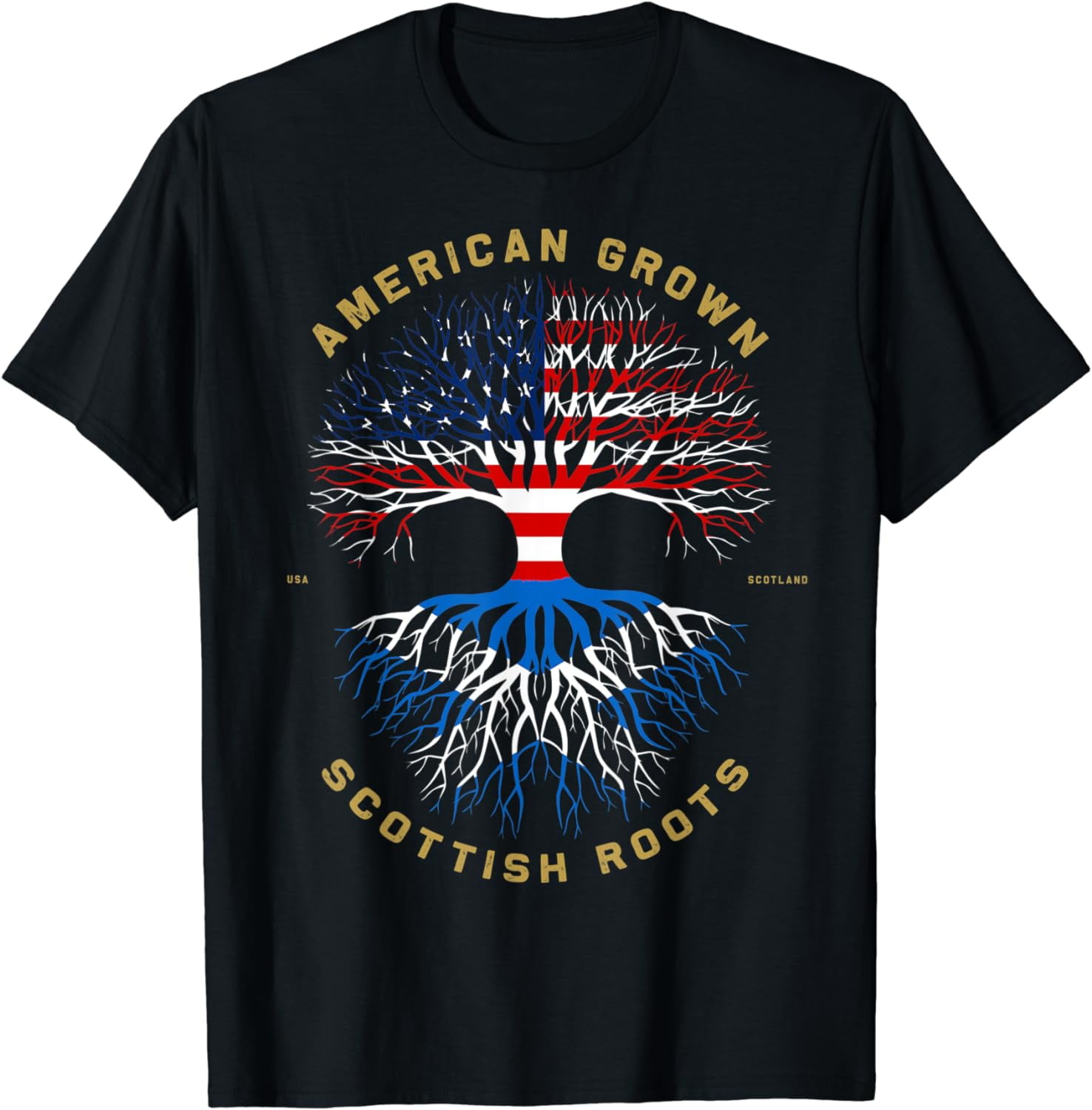 American Grown With Scottish Roots Tree USA Flag Gifts Idea T-Shirt - Walmart.com