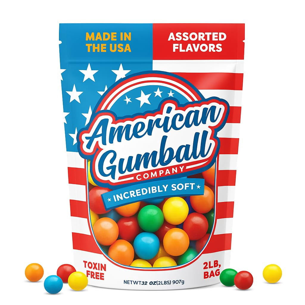 American Gumball Company Refill Gumballs MDA05 2 Pound Bag - .62 inch ...