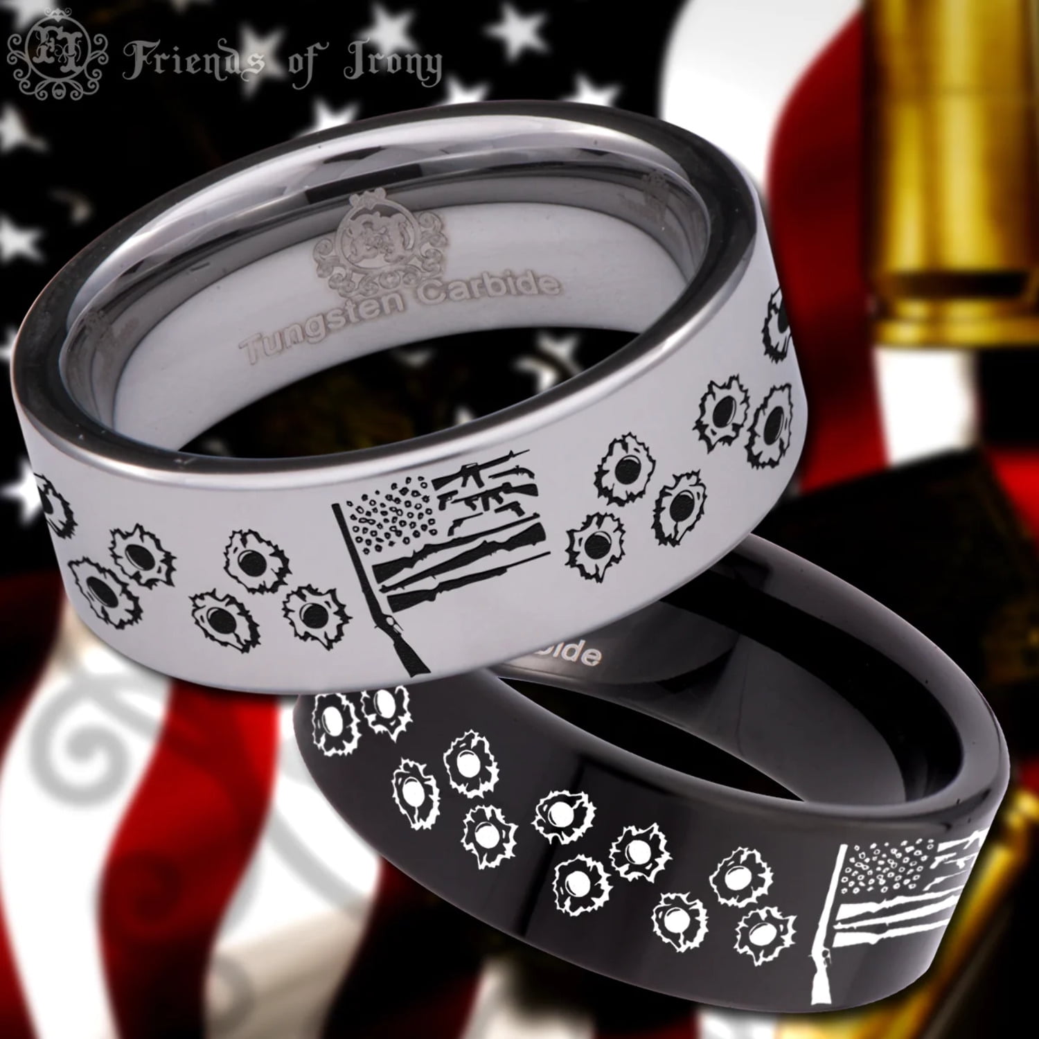 American Gun Supporter Tungsten Carbide Ring - Walmart.com