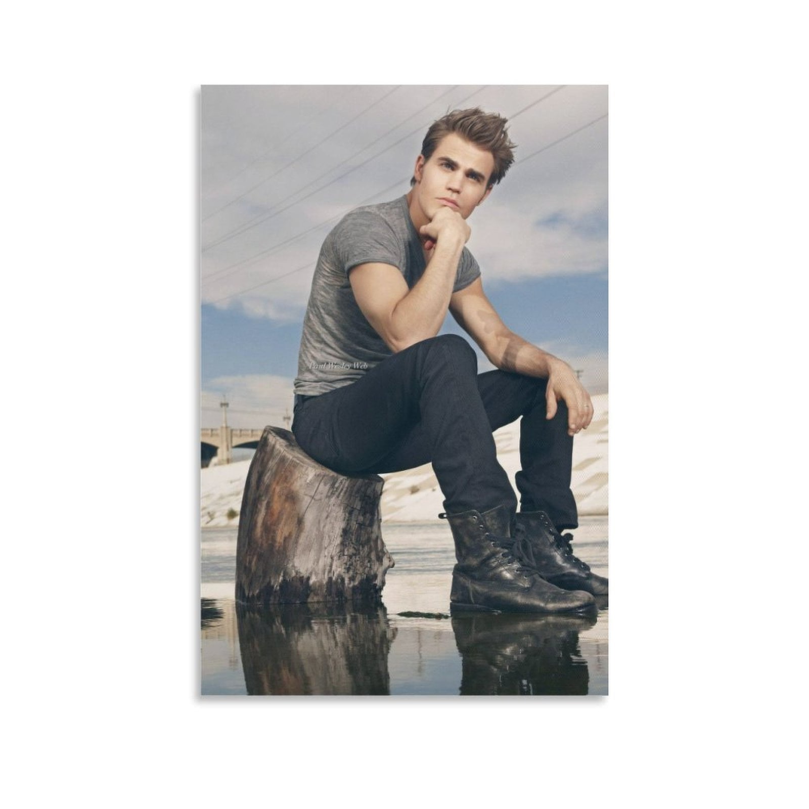 American HOT Actor Poster Paul Wesley Artworks Picture Print Poster ...