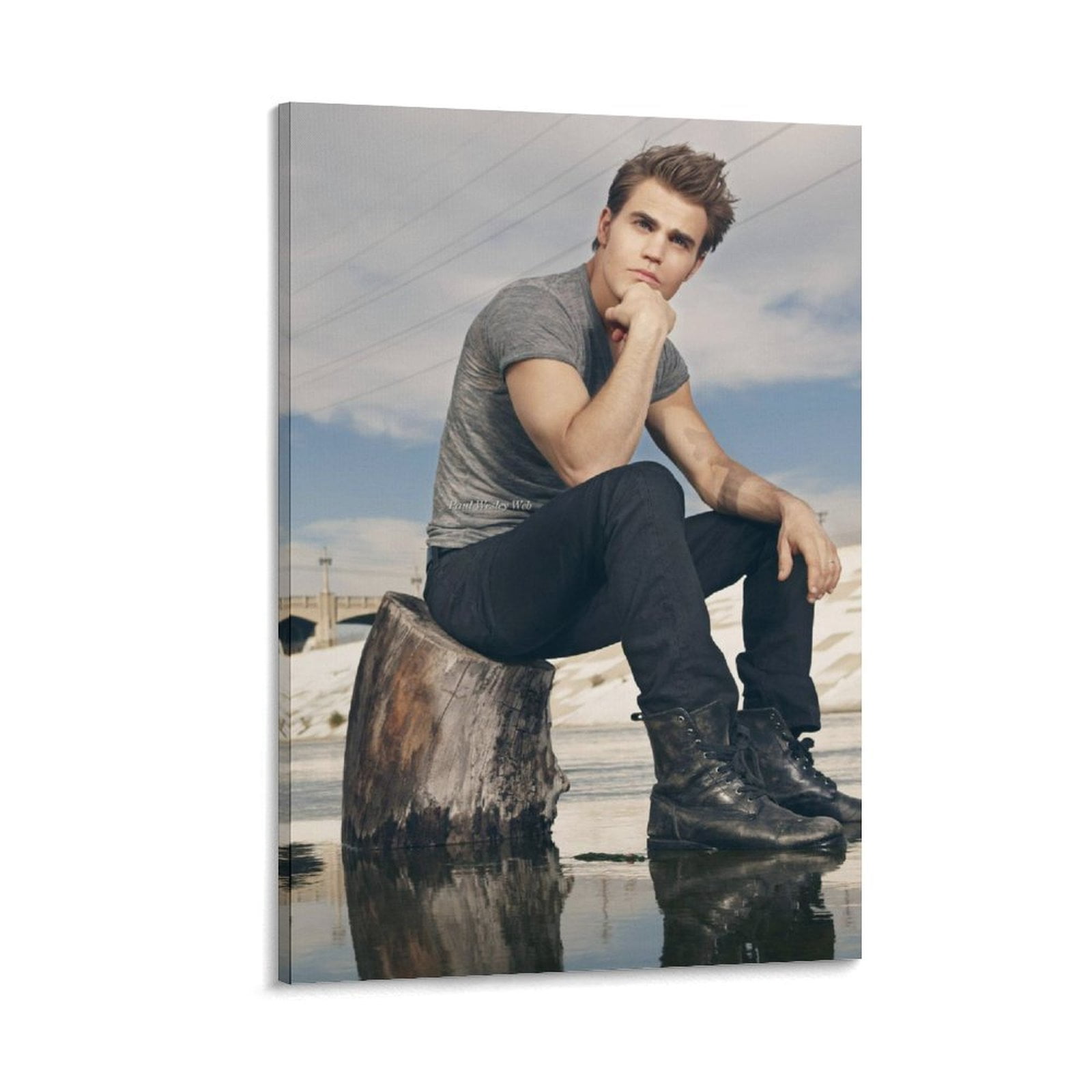 American HOT Actor Poster Paul Wesley Picture Print Canvas Poster Wall ...