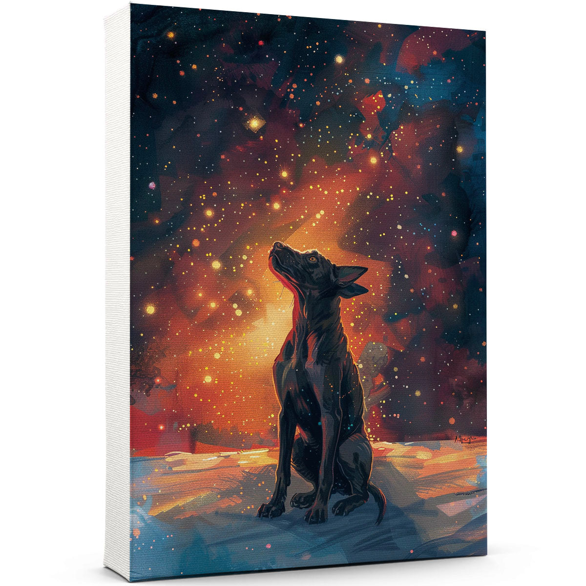 American Hairless Terrier Dog Art Print Canvas, Dog Canvas Wall art Dog ...