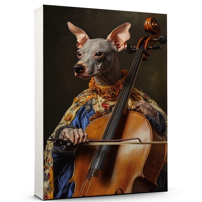 American Hairless Terrier Dog Stretched Canvas Size 8x12 – Music Dog ...