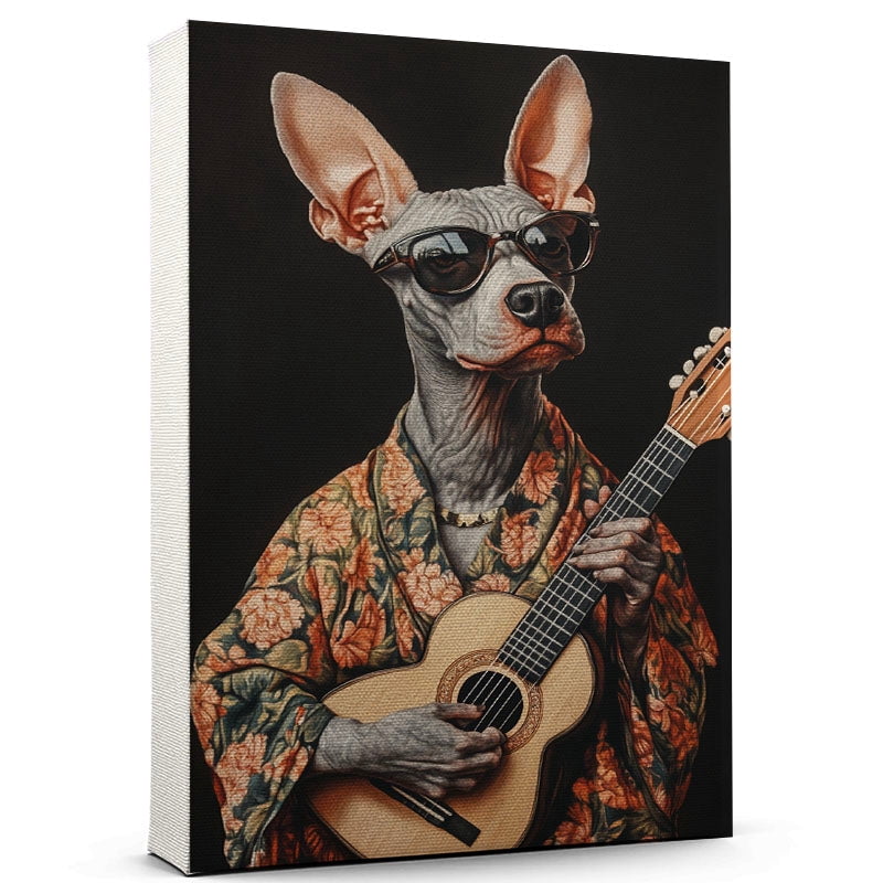 American Hairless Terrier Vintage Dog Ukelele Canvas – Artistic Music ...