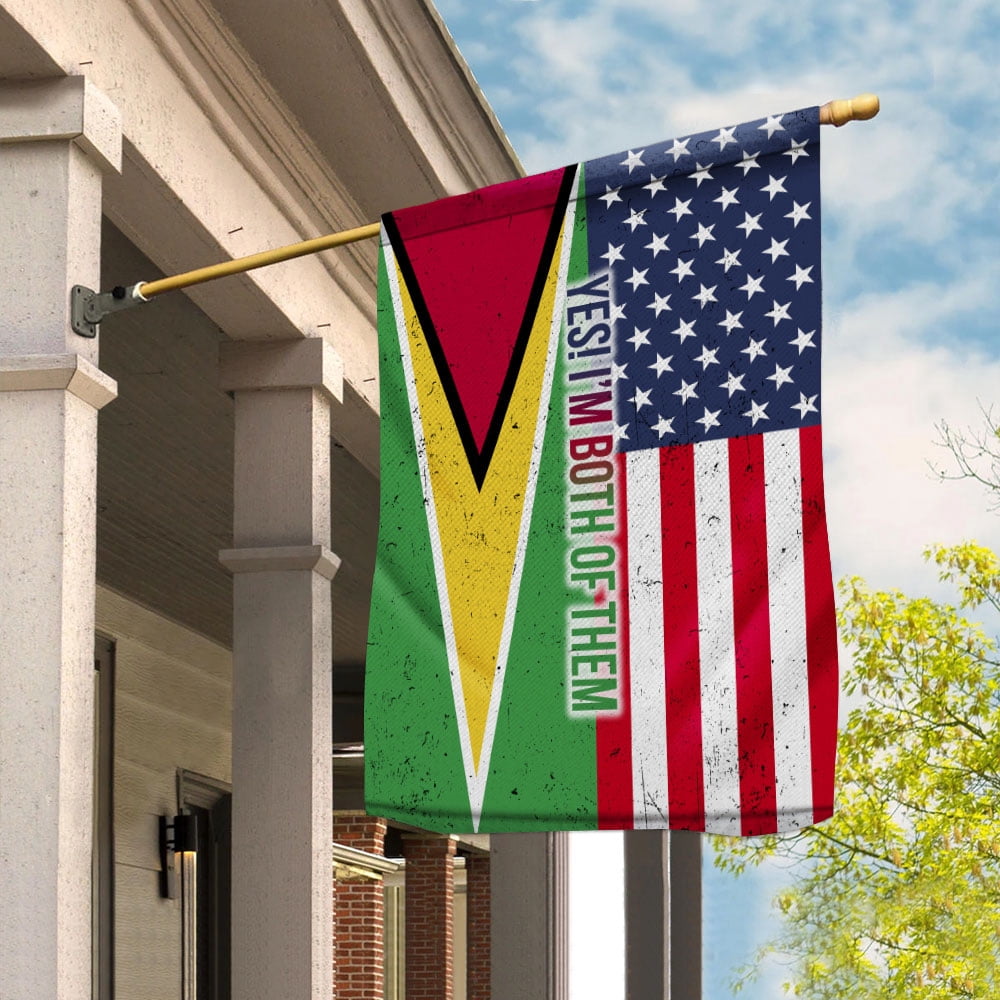 American Half Guyana Flag Guyanese Friendship U.S.A My Home My Blood ...