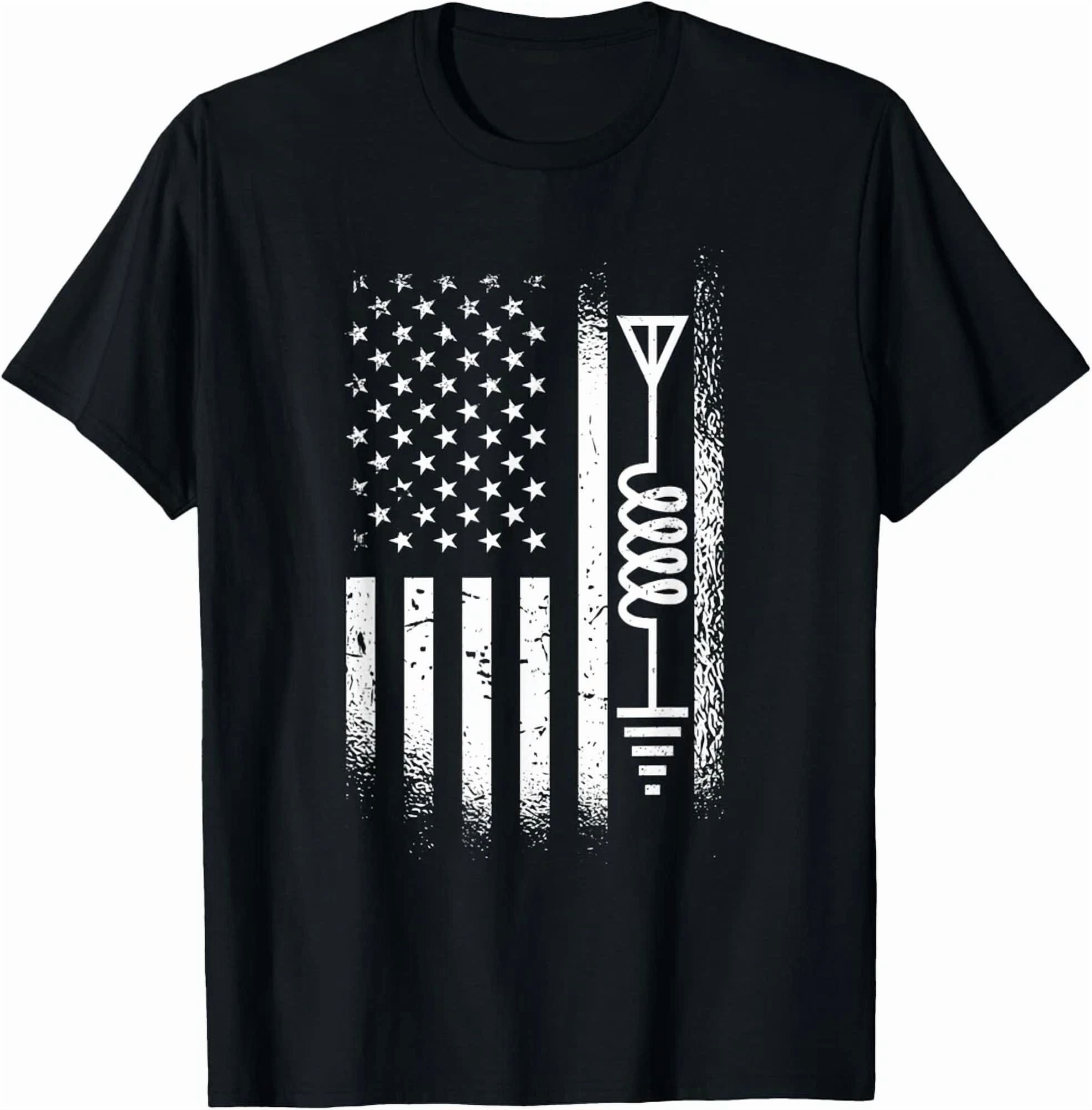 American Ham Radio Flag Antenna Coil Amateur Radio Operator Unisex T ...