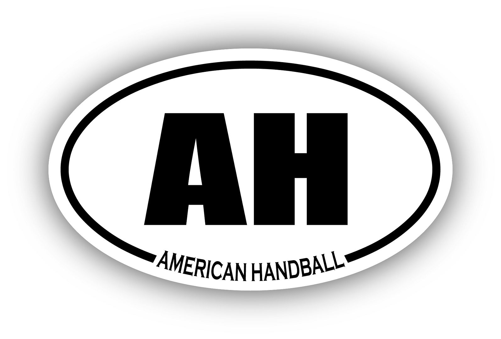 American Handball AH Oval Bumper Sticker 3M Vinyl Decal 3 in x 5 in ...