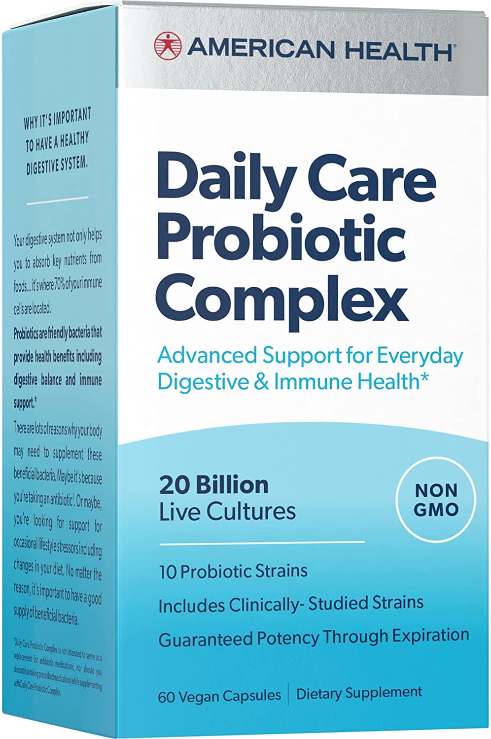 American Health Daily Care Probiotic Complex, 20 Billion Microorganisms ...