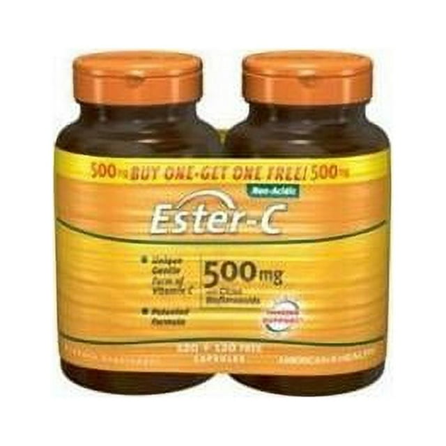 American Health Products Ester-C 500 mg with Citrus Bioflavonoids 120+120 Free 120+120 Capsule ...