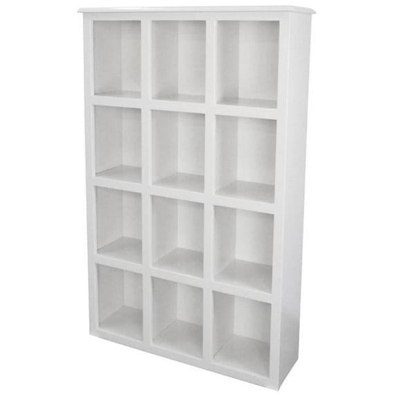 American Heartland 00201WH Poplar Storage Bookcase with 12 Fixed ...