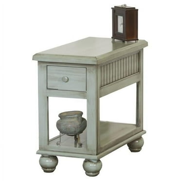 Genie 26 Inch End Table - 1 Drawer - Open Shelf - White Solid Mango ...