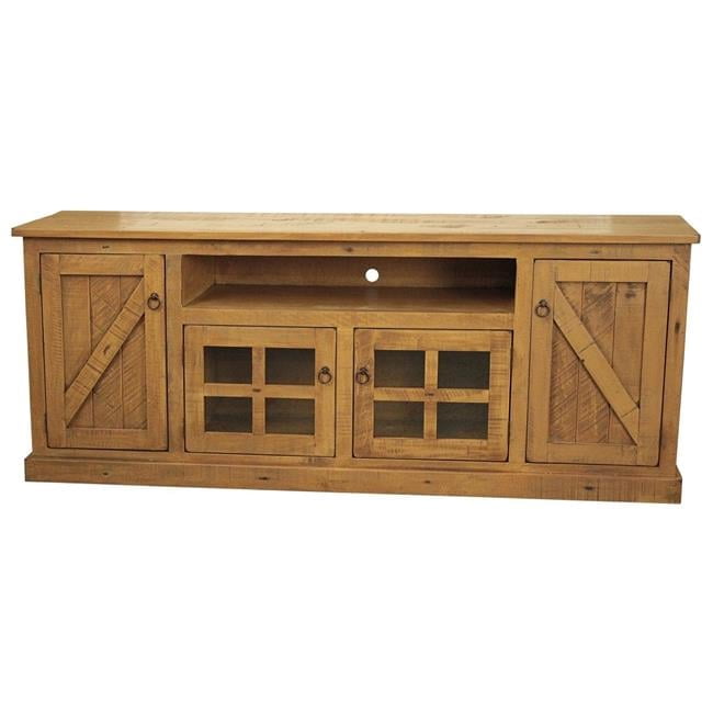 American Heartland 82 in. Rustic TV Stand, Rustic Yellow - Walmart.com