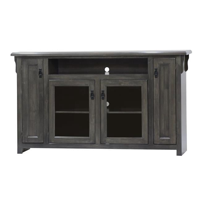 American Heartland 85863CR Poplar Tall TV Stand with 2 Glass Panel ...