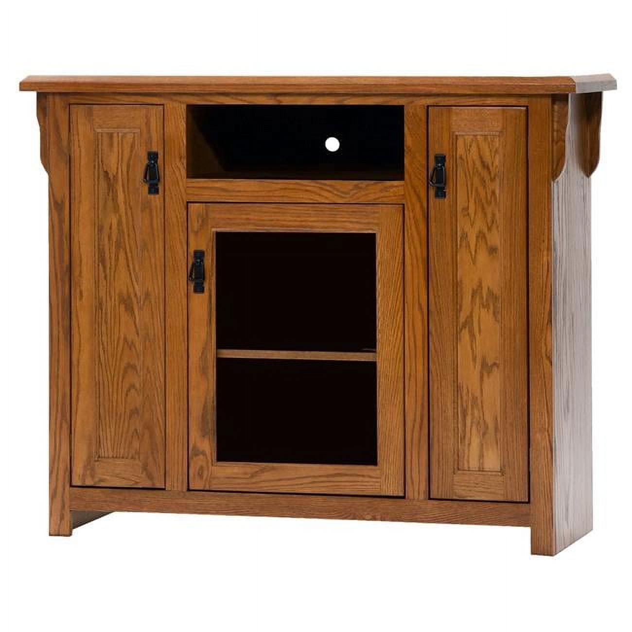 American Heartland 88848DK Oak Tall TV Stand with 2 Flat Panel Doors ...