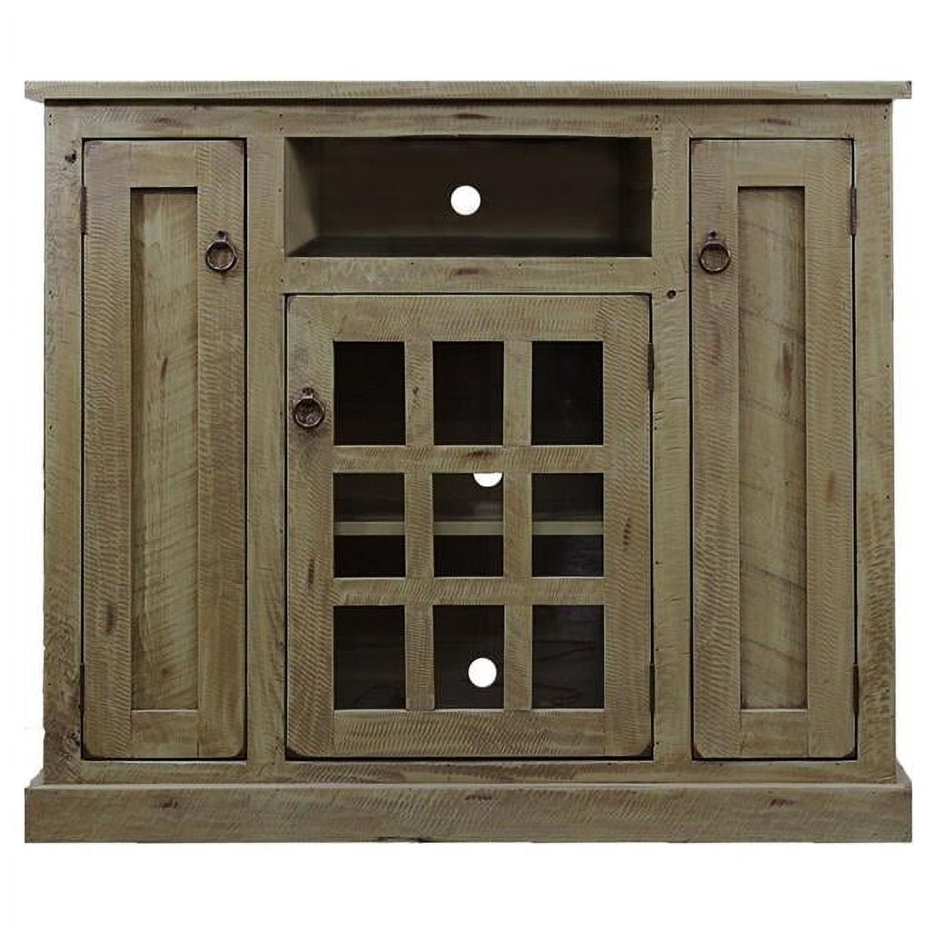 American Heartland Rustic Tall TV Stand with 2 Flat Panel Doors, Rustic ...