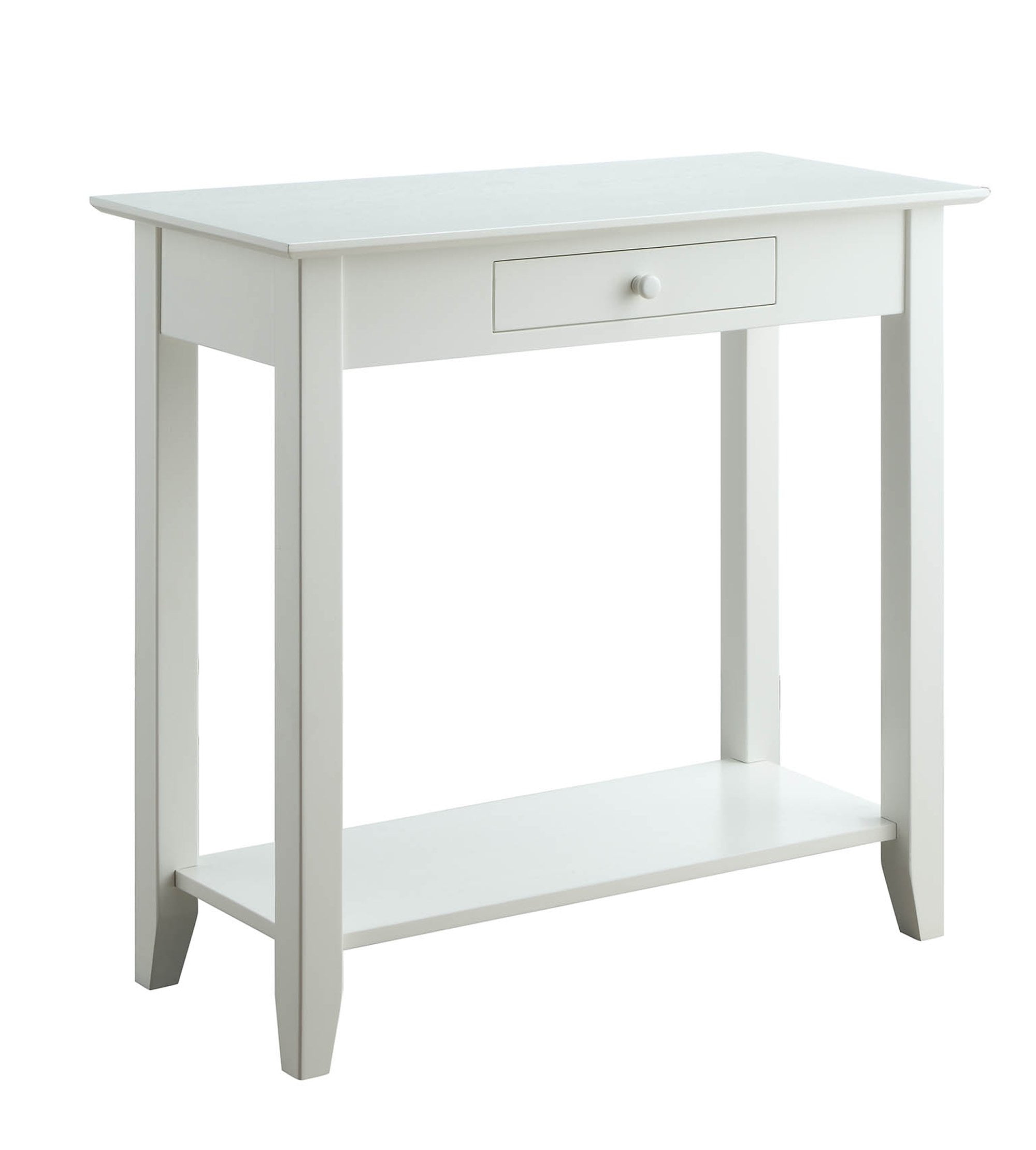 American Heritage 1 Drawer Hall Table with Shelf, White - Walmart.com