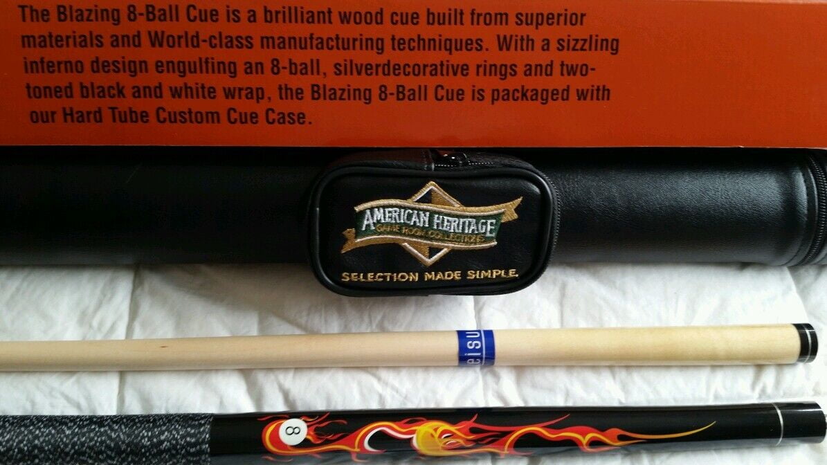 American Heritage Blazing 8 ball Pool Cue and Case combo. $100 retail ...