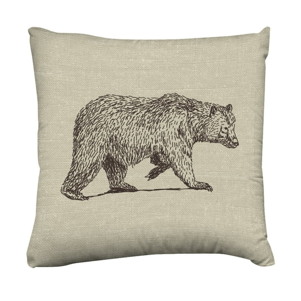 American Heritage Collection Burlap Bear 16" Toss Pillow, 1 Each ...